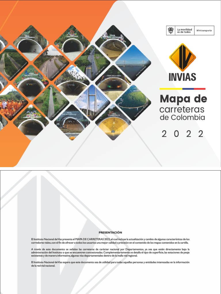 Mapa de la red vial nacional de Colombia: Carreteras y principales vías ...
