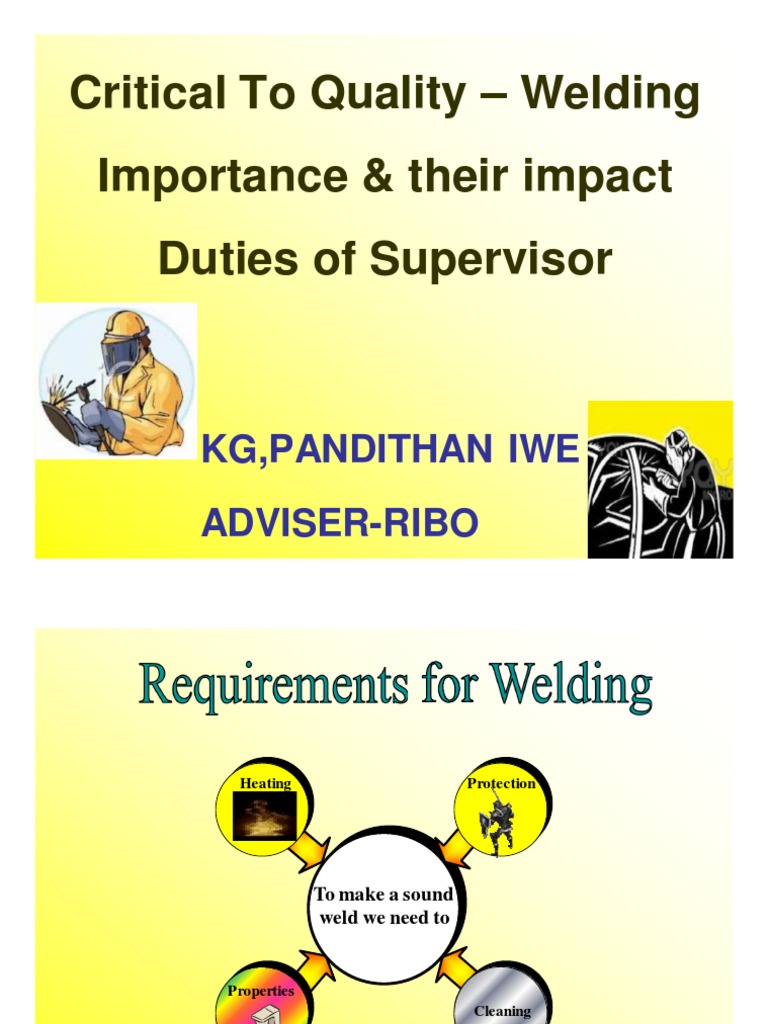 Critical To Quality in Welding-1 | PDF | Welding | Construction