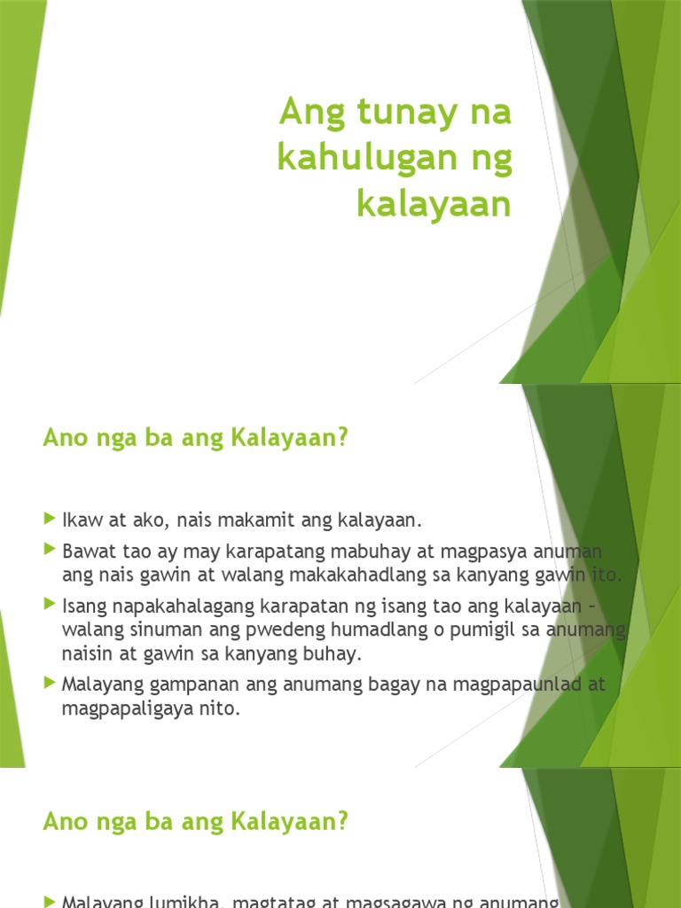 Ang Tunay Na Kahulugan NG KALAYAAN | PDF Ang Tunay Na Kahulugan NG KALAYAAN | PDF