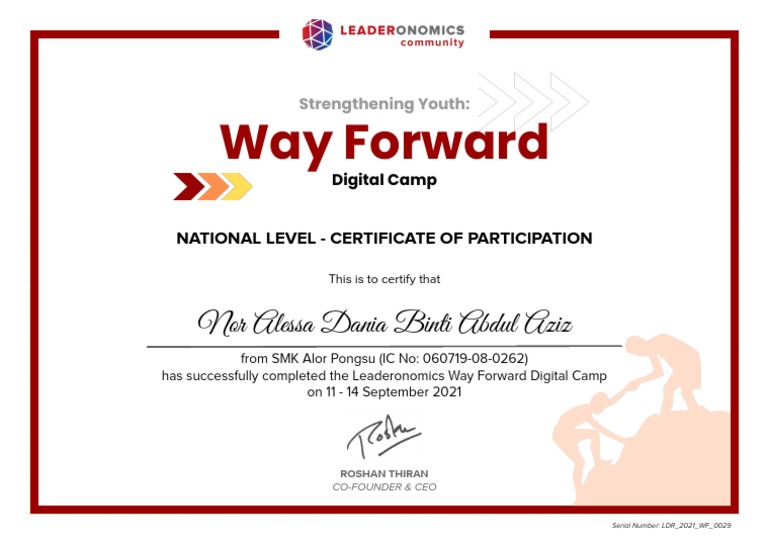 Way Forward Camp 2021 - Cert (Editable Copy) - 39 | PDF