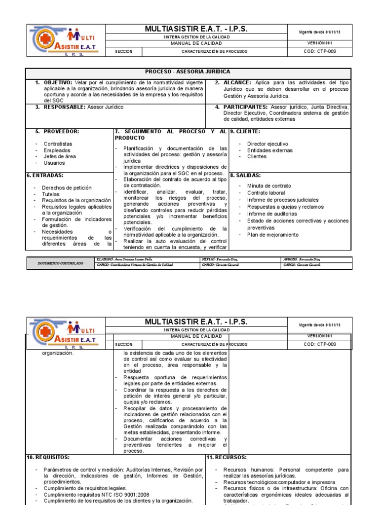 Proceso Asesoria Juridica | PDF | Calidad (comercial) | Gestión de la ... Proceso Asesoria Juridica | PDF | Calidad (comercial) | Gestión de la ...