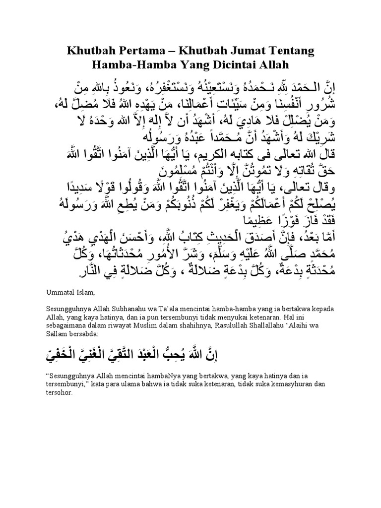 Hamba Yg Di Cintai Allah | PDF
