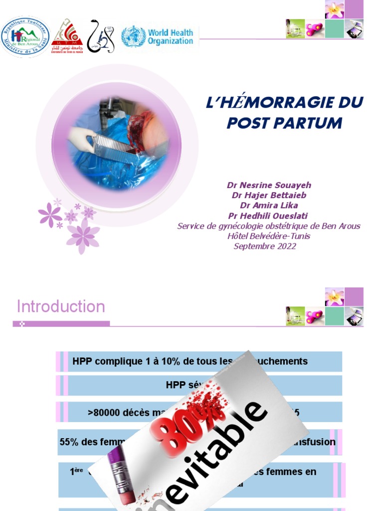 Hemorragie Du Post Partum | PDF | Médecine clinique | Médecine