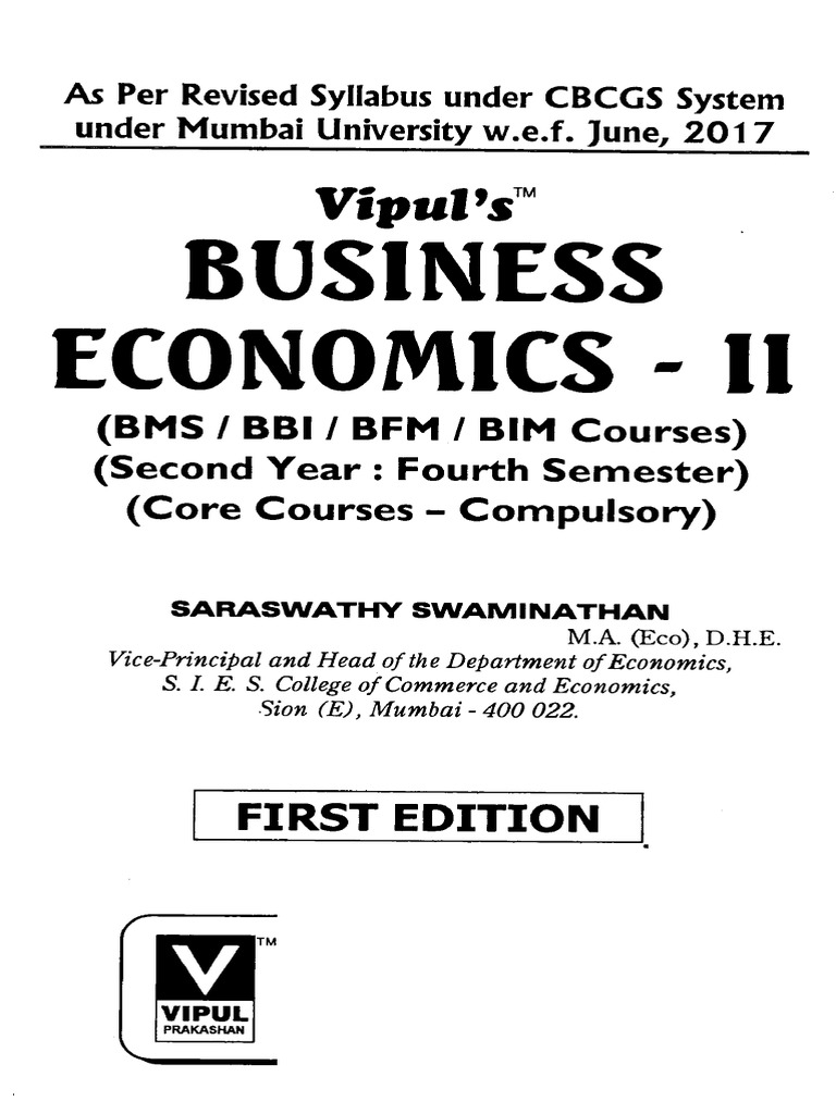 4 - Business Economics II (S.Y.bms SEM IV) | PDF