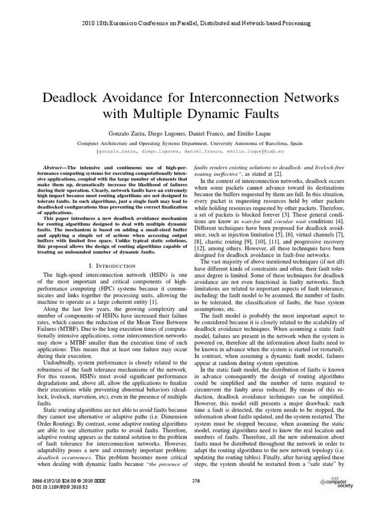 Deadlock Avoidance For Interconnection Pdf 
