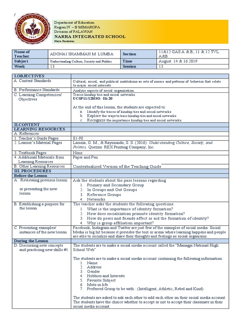 Chapter 5 Lesson 1 Tracing Kinships | Descargar gratis PDF | Social ...