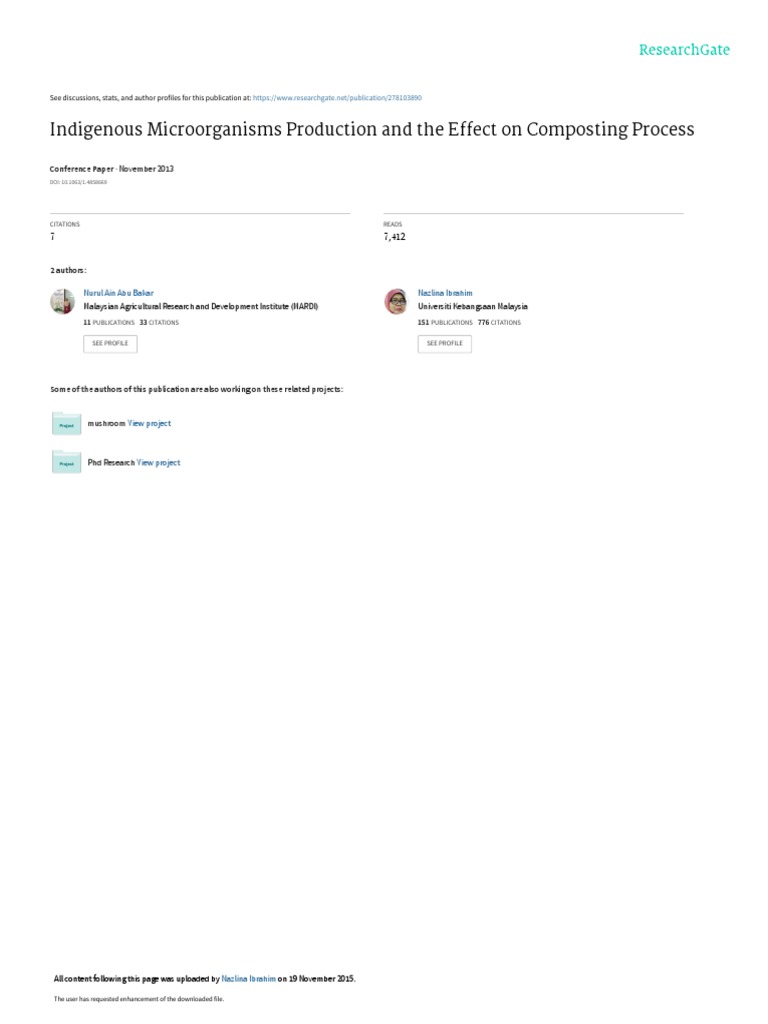 Indigenous Microorganisms Production and The Effec | PDF | Compost ...