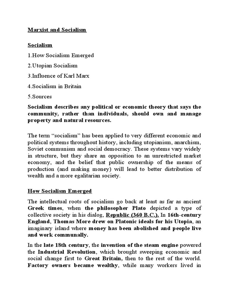 Marxist And Socialism Pdf Socialism Karl Marx