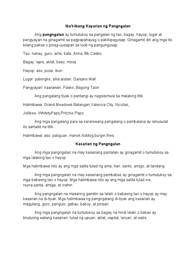 Filipino Worksheet | PDF