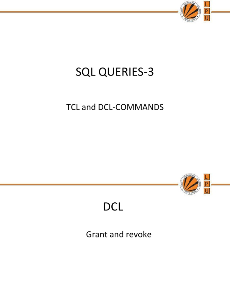 SQL QUERIES-3: GRANT, REVOKE, COMMIT, ROLLBACK | PDF | Database Transaction | User (Computing)