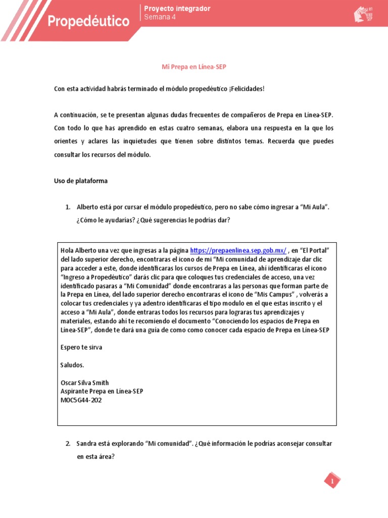 Guía para resolver dudas sobre el módulo propedéutico | PDF