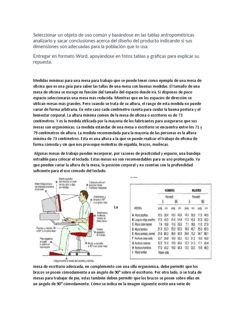 Ergonomia Medidas | PDF