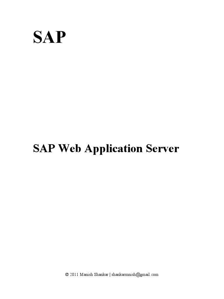 Sap Web Application Server Application Server Web Server
