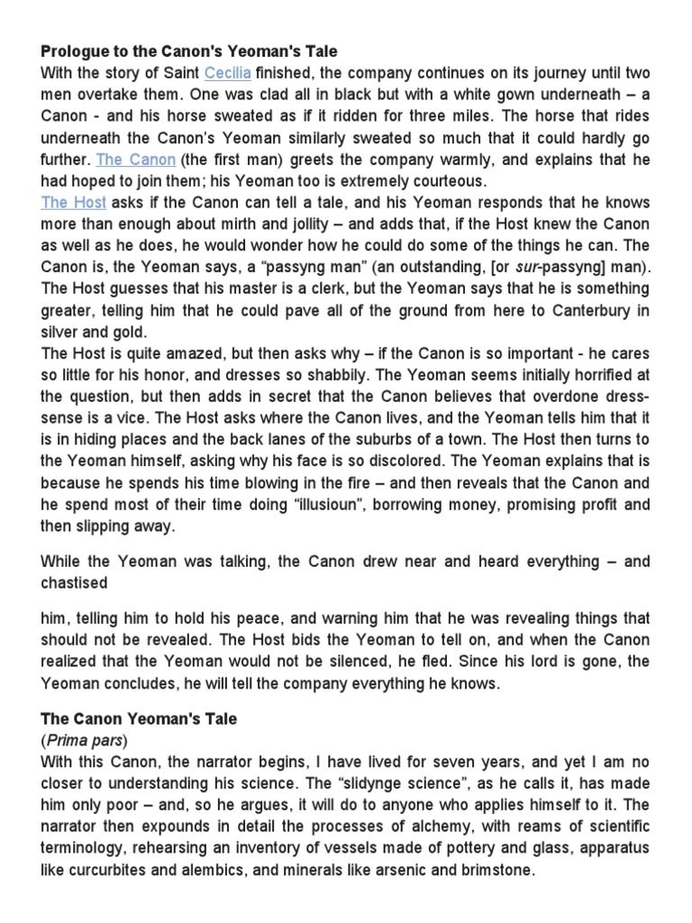Canon's Yeoman's Tale Summary | PDF | Samson
