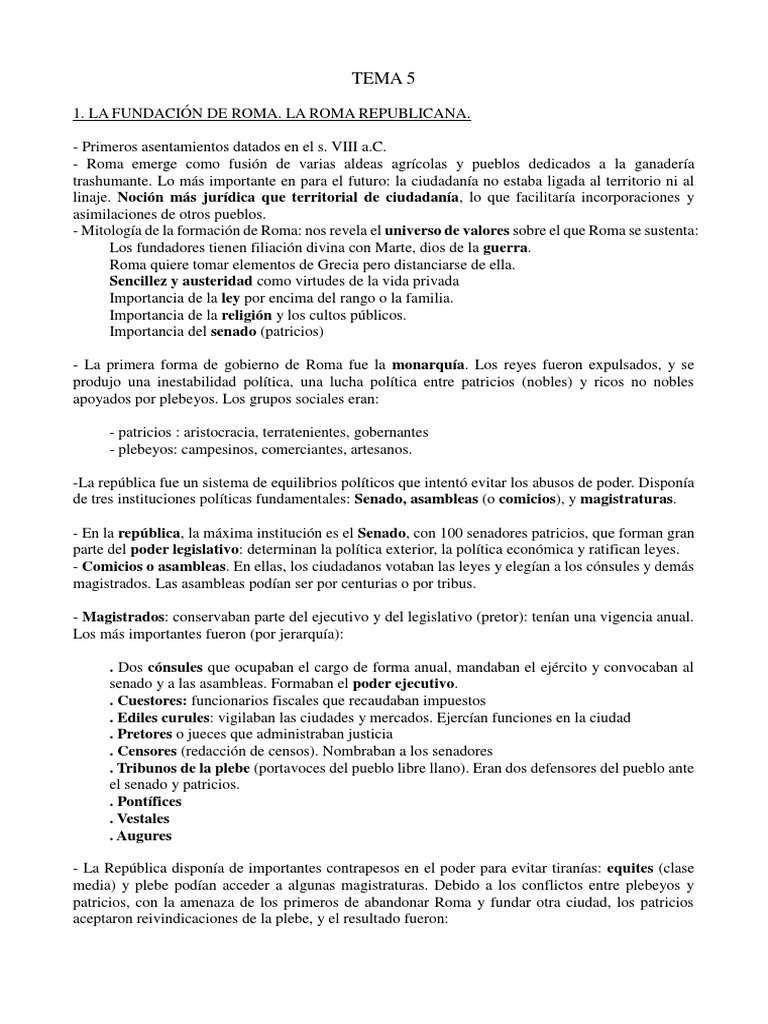 HIP I - Esquemas-Resumen Tema 5 | PDF