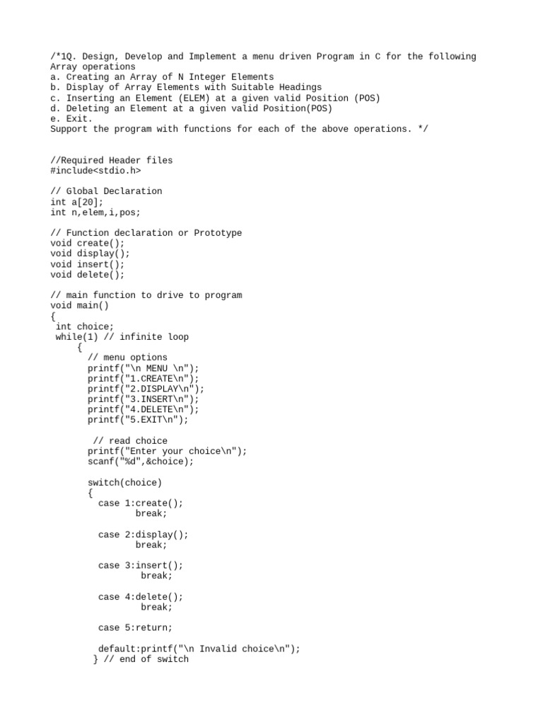 1.array Operations | PDF | Array Data Structure | Software