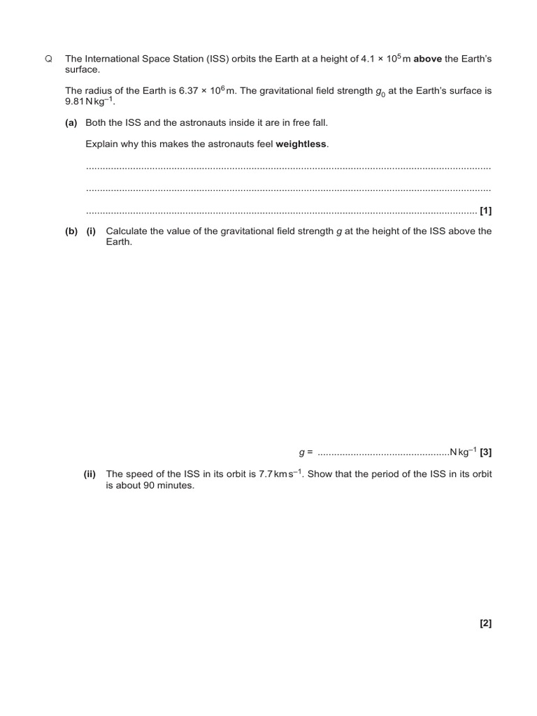 Gravitation Questions BNK | PDF | International Space Station | Sun