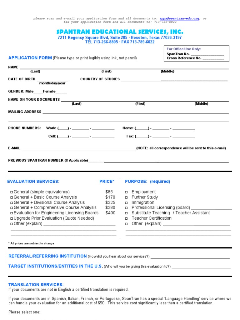Span Tran Application | PDF | Credit Card | Mail