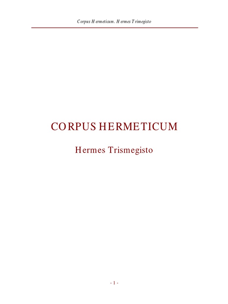 Poimandres: Revelaciones de Hermes | PDF | Hermetismo | Hermes Trismegisto
