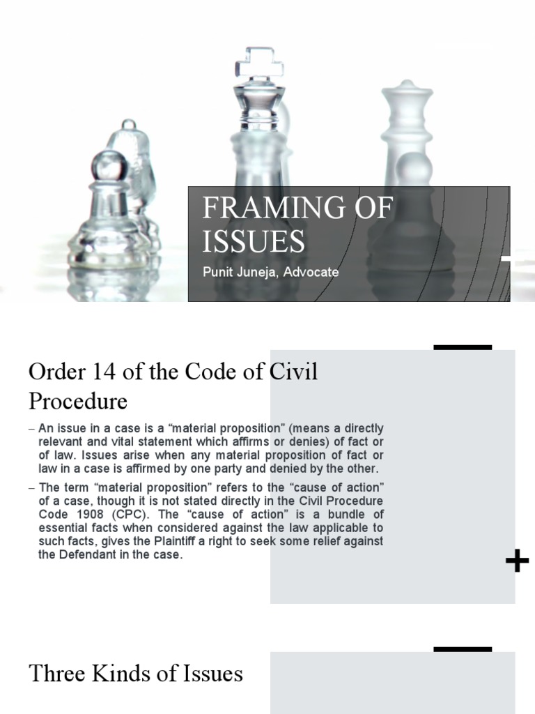 Framing of Issues - Punit Juneja Sir | PDF | Pleading | Justice