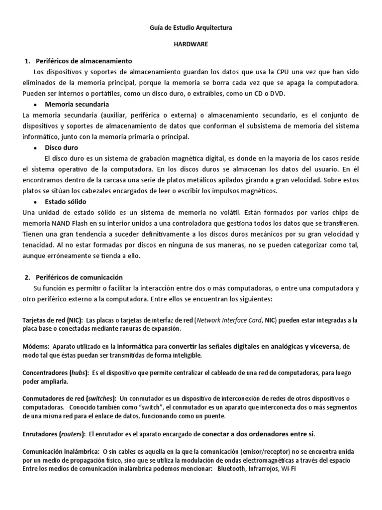 Partes Externas del Hardware Informático | PDF | Hardware de la ...