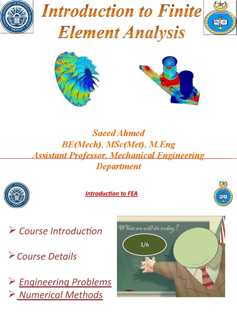 Introduction Of Fea Lecture 1 6 1 Pdf Finite Element Method