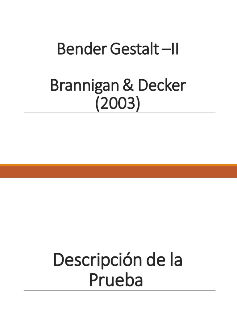 Bender Gestalt II Presentation | PDF | Percepción | Cognición