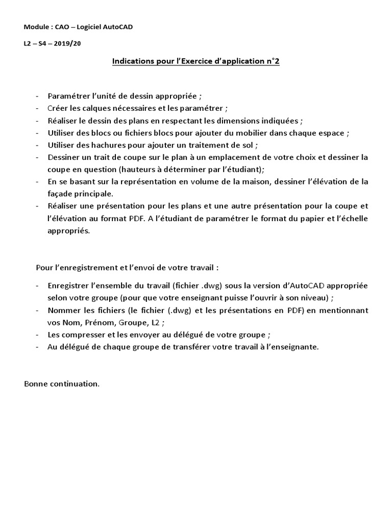 Exercice CAO : Création de Plans AutoCAD | PDF