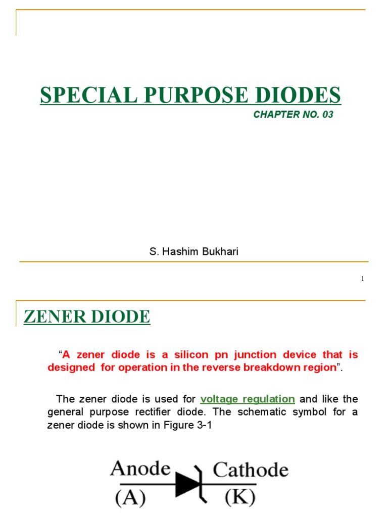 Understanding Special Purpose Diodes: A Comprehensive Guide to Zener ...