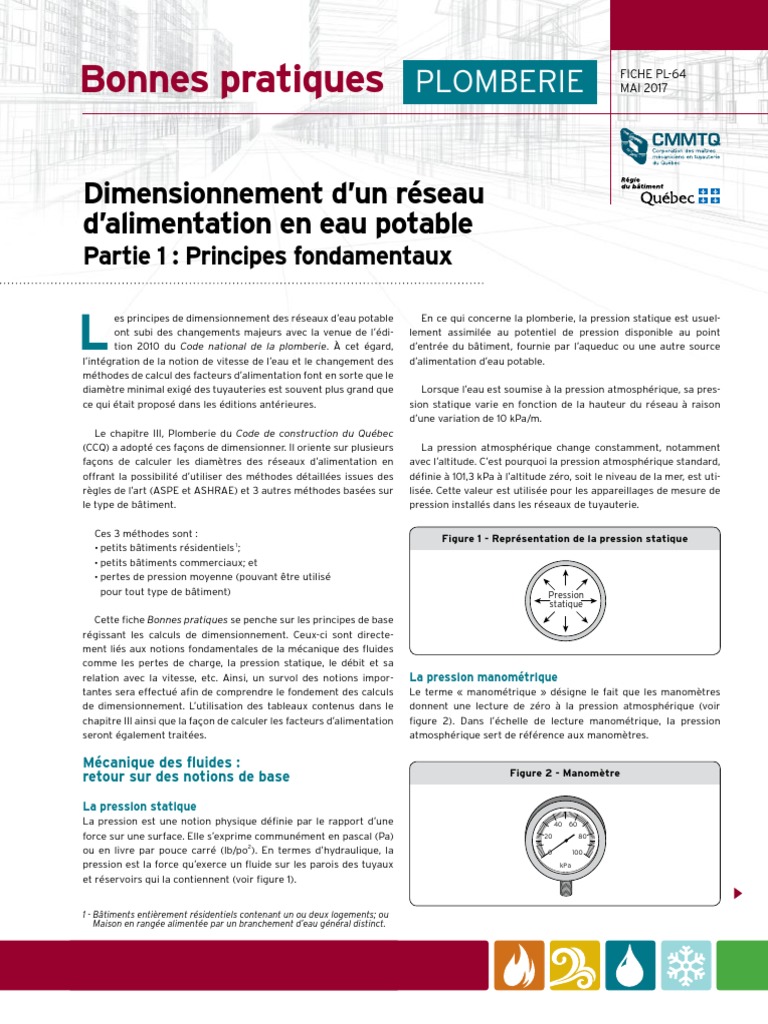 FB Alimentation Eau Potable Principes Fondamentaux | PDF