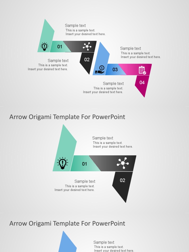 FF0064 01 Free Arrows Origami PowerPoint Shapes | PDF