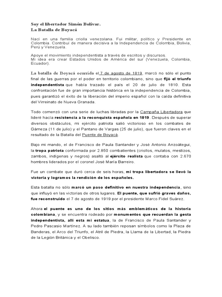 El Libertador Simon Bolivar | PDF