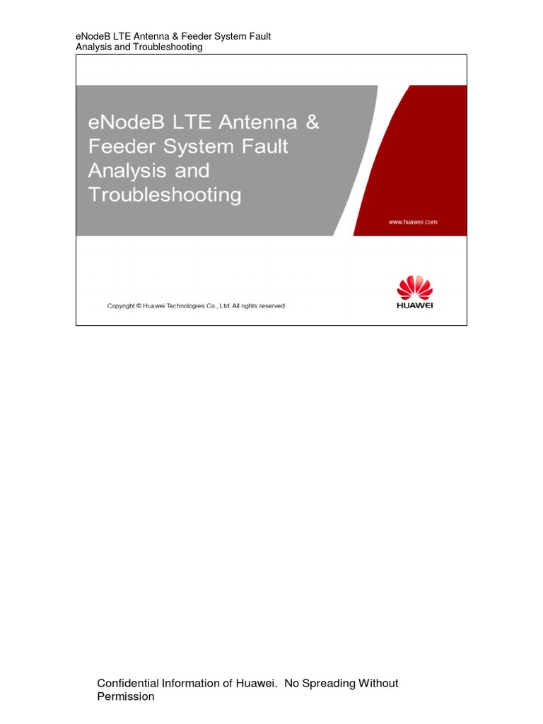 Huawei eNodeB LTE Antenna & Feeder System Fault Analysis ...