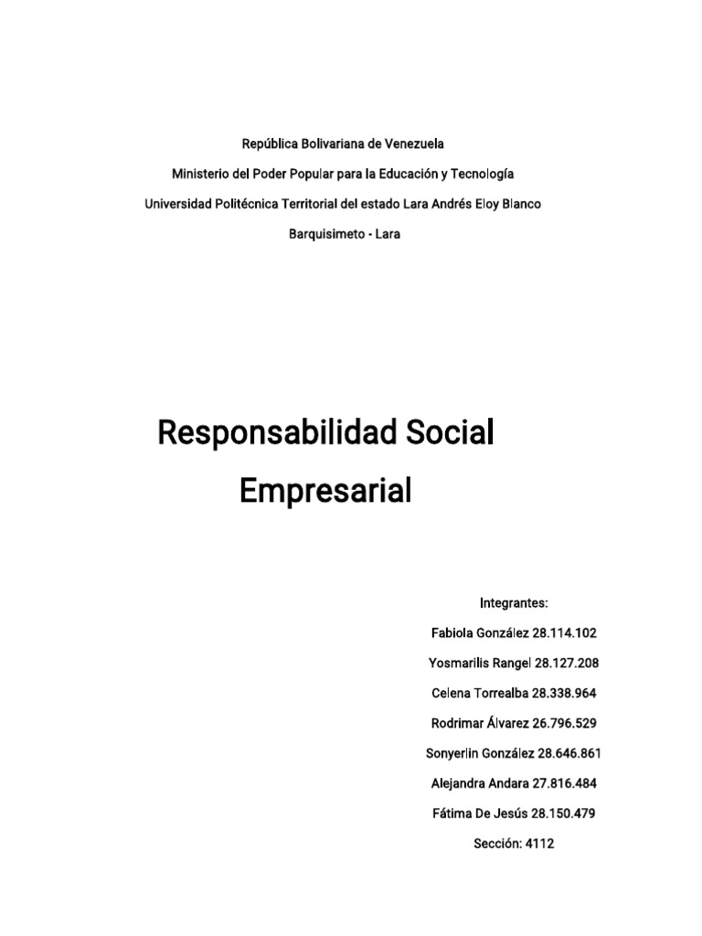 Responsabilidad Social Empresarial | PDF | Responsabilidad social corporativa | Business