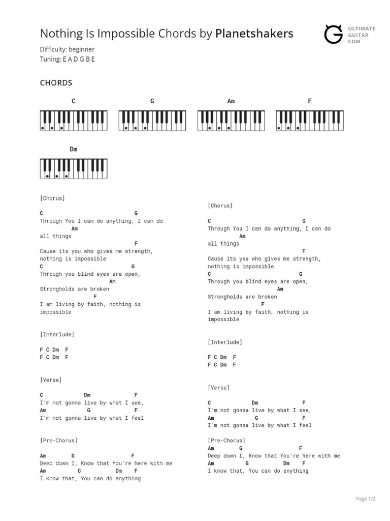 Nothing Is Impossible Chords | PDF