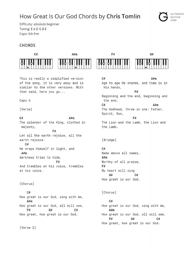 How Great Is Our God Chords | PDF