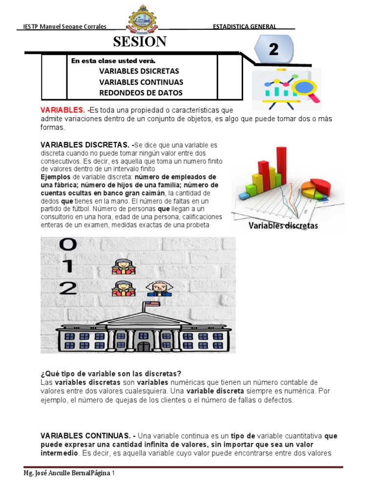 Sesion 02-Variables Discretas y Continuas | PDF | Estadísticas | infinito