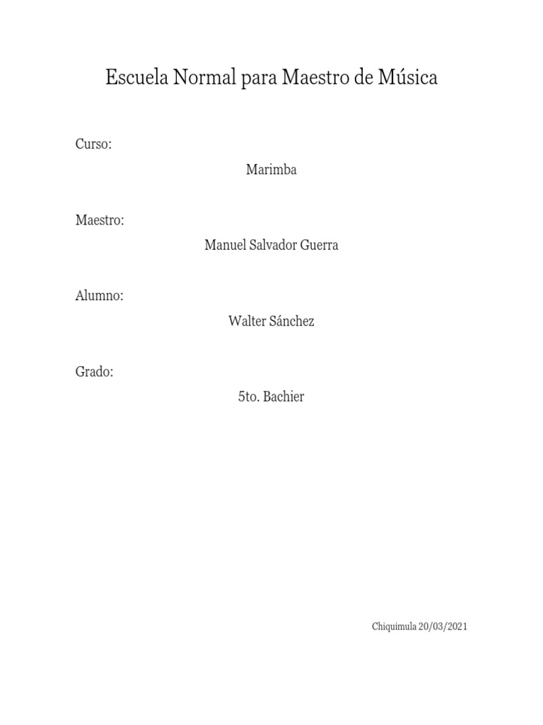 Sebastián Hurtado y la Marimba Cromática | PDF | Arte