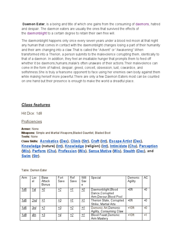 Daemon Eater Archetypecreative Name Here | PDF