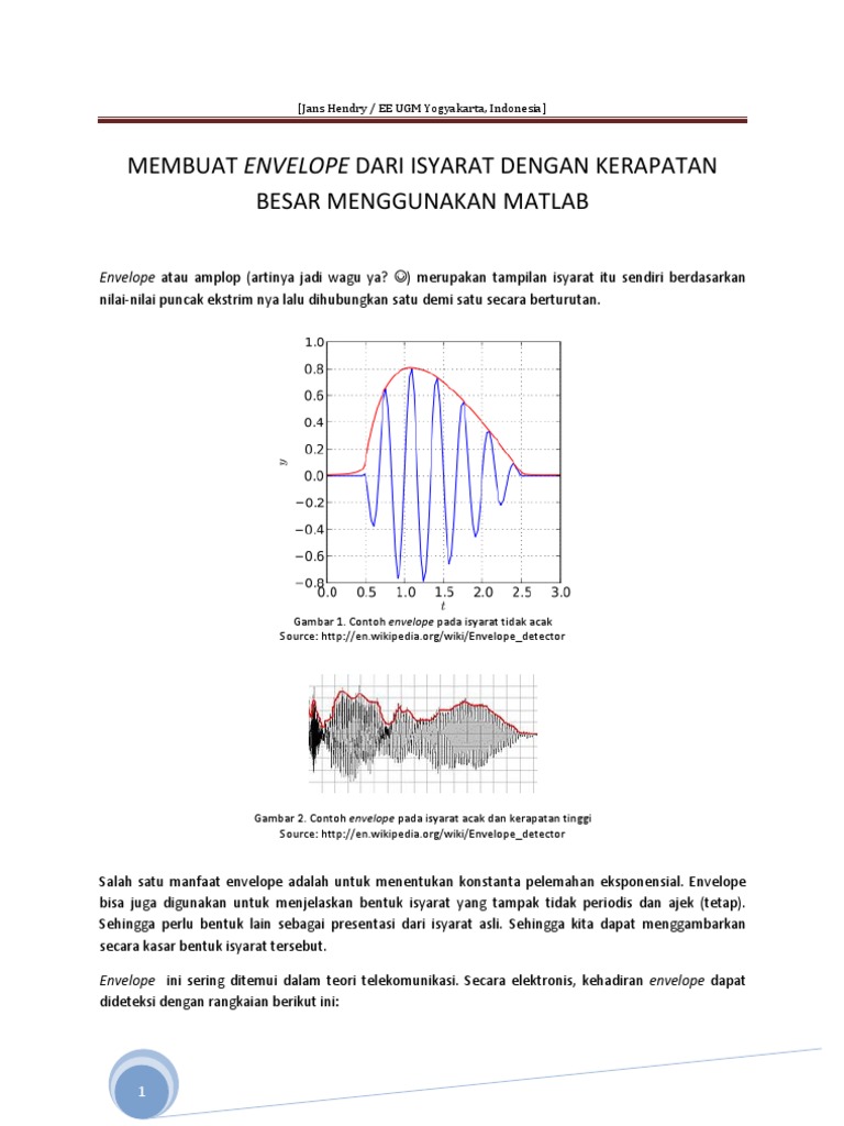 Membuat Envelope Dari Isyarat Dengan Kerapatan Besar Menggunakan Matlab ...