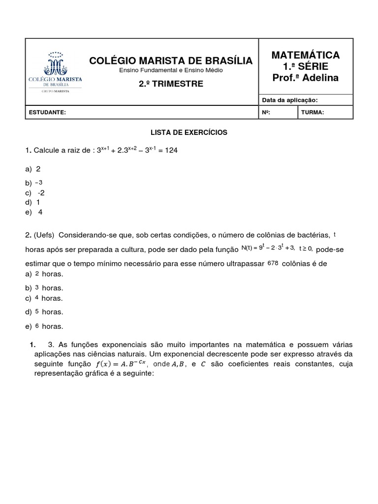 Lista-Mat - 1 Série-2º Tri | PDF | Triângulo | Geometria Elementar