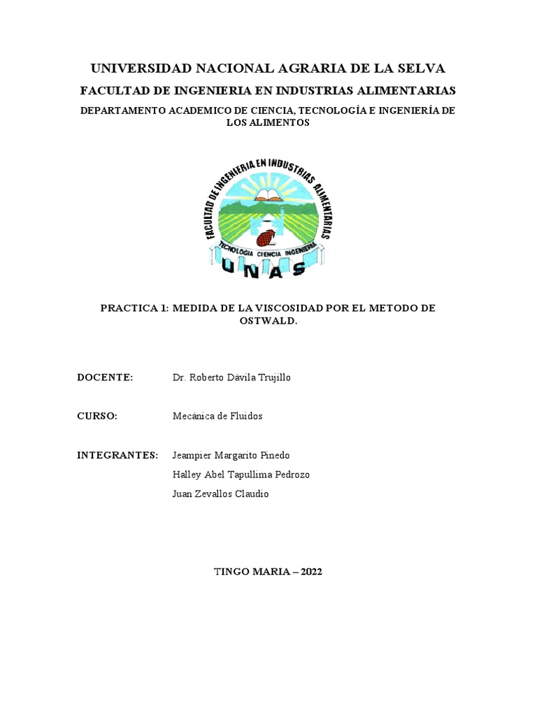 Medida de La Viscosidad Metodo de Otswald | PDF | Viscosidad | Líquidos
