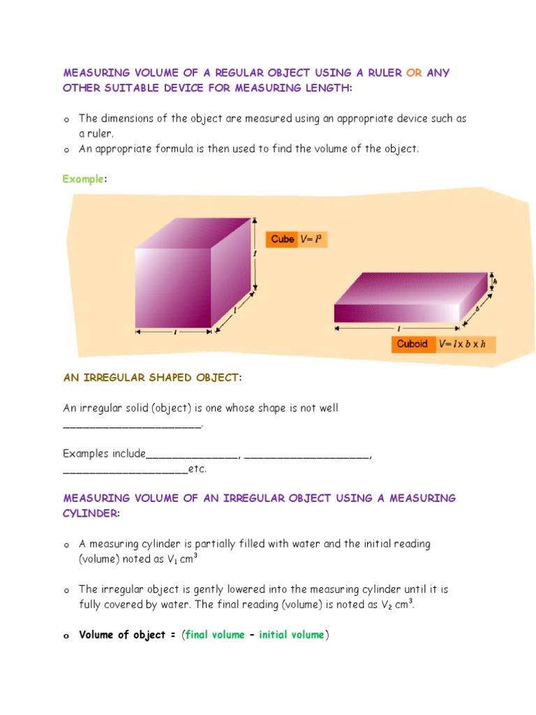 Modified Notes of Volume | PDF | Density | Volume