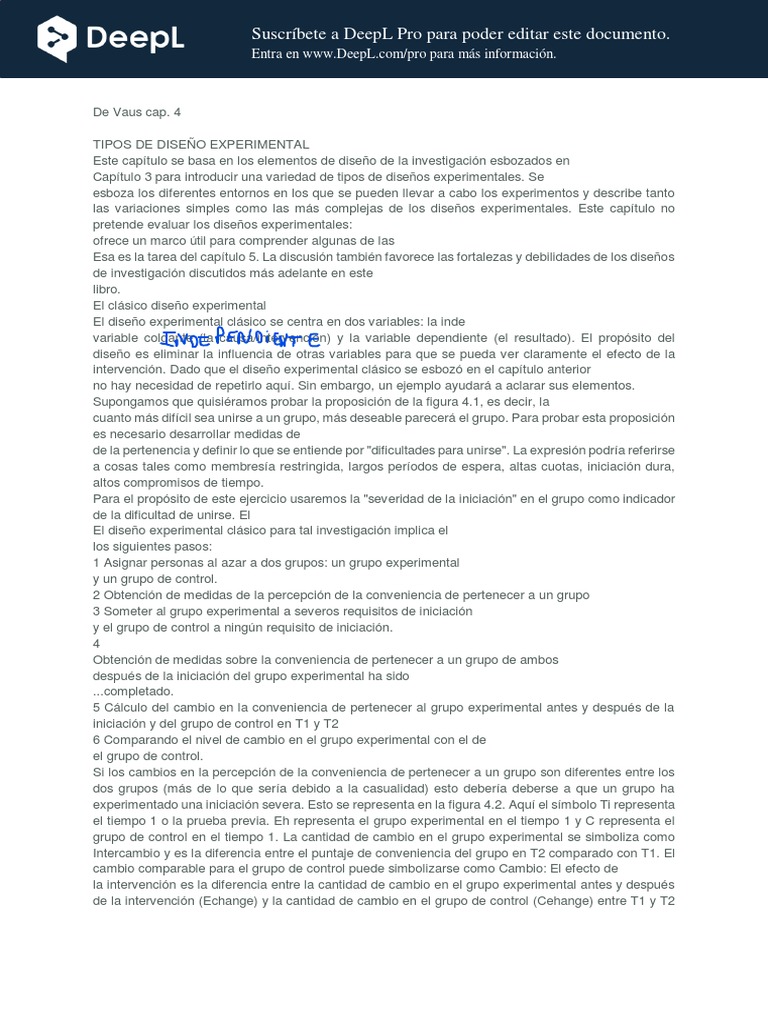 LEIDO TRADUCIDO de Vaus Cap. 4 | PDF | Experimentar | Diseño de ...