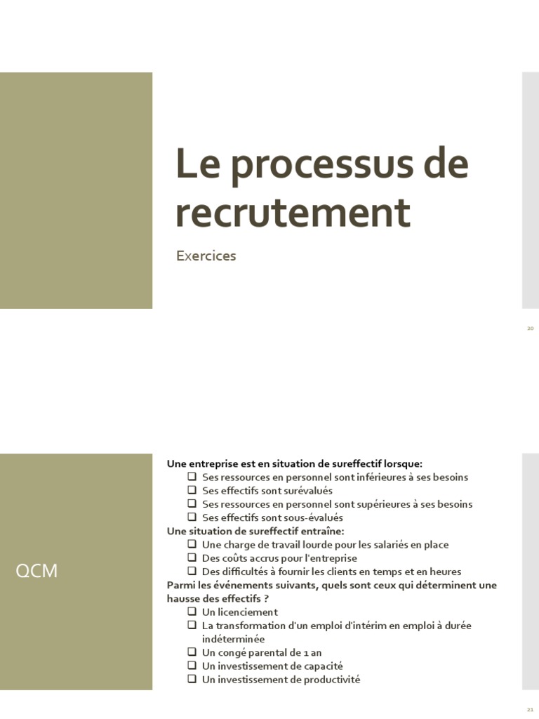 TD GRH - Processus de Recrutement | PDF | Recrutement | Gestion des ressources humaines
