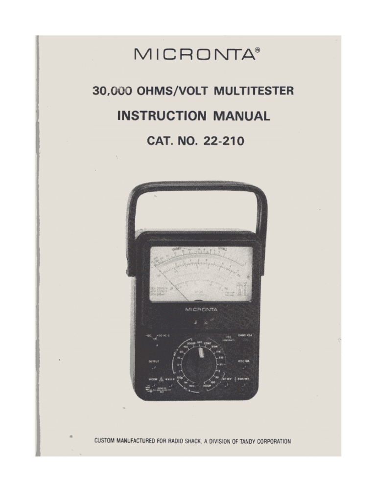 Micronta 22-210 | PDF