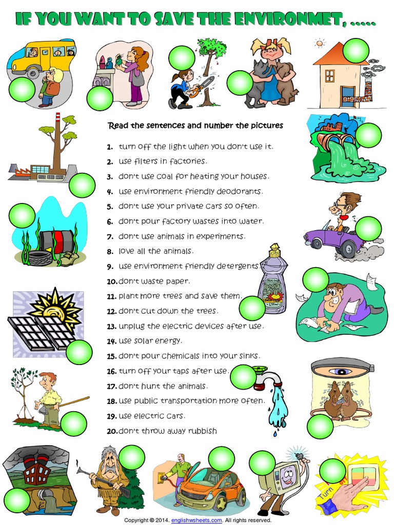 If You Want To Save The Environment Imperatives Esl Worksheet | PDF ...