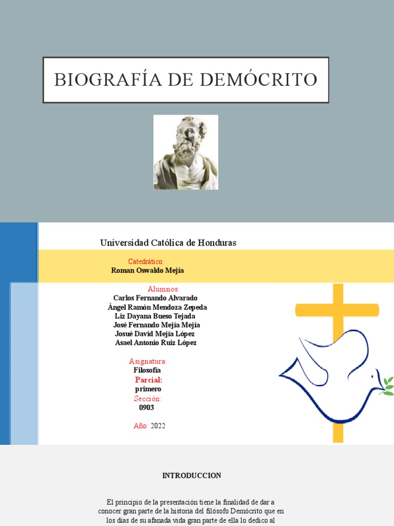Biografía de Demócrito | PDF | Metafísica Biografía de Demócrito | PDF | Metafísica