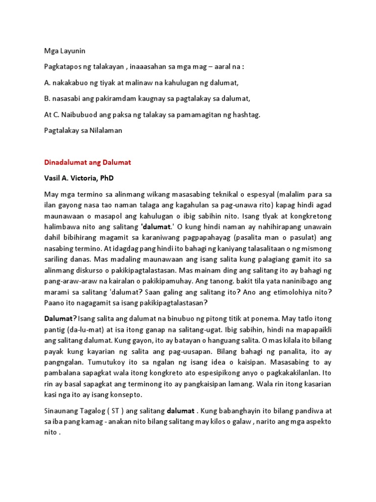 Dinadalumat-Ang-Dalumat Filp | PDF