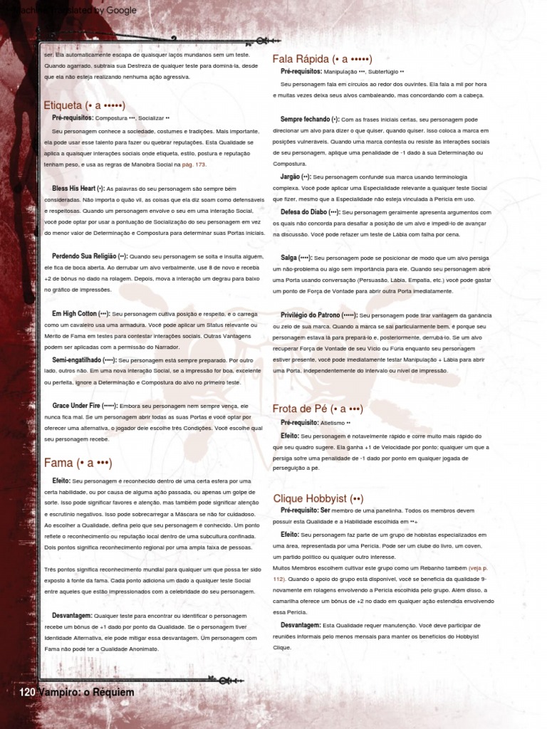 Vampire The Requiem 2E 3 | PDF | Vampiros | Atletismo (esporte)